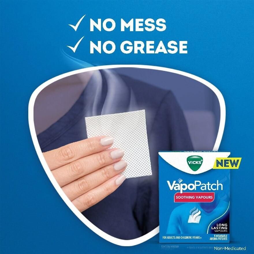 (Preorder)Vicks VapoPatch Wearable Aroma Vapour Long Lasted Patches (5 ...
