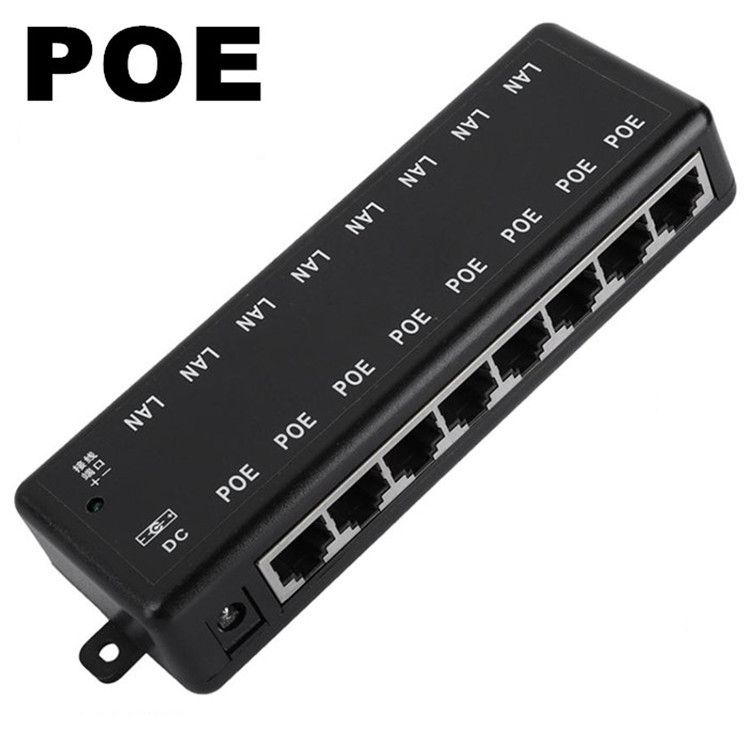 POE Injector 8 Ports POE Splitter 12V- 48V for CCTV Network POE Camera ...