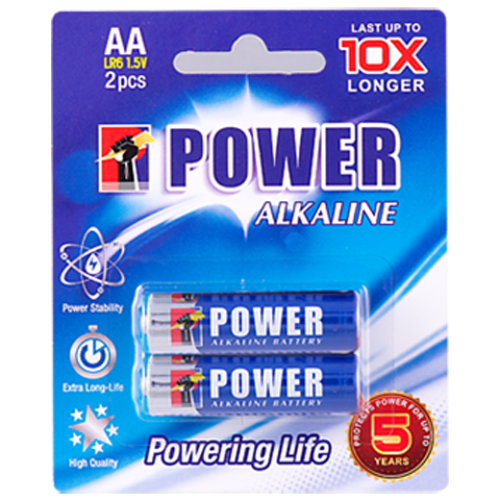 Power Battery Alkaline AA(1 card 2's | Shop.com.mm