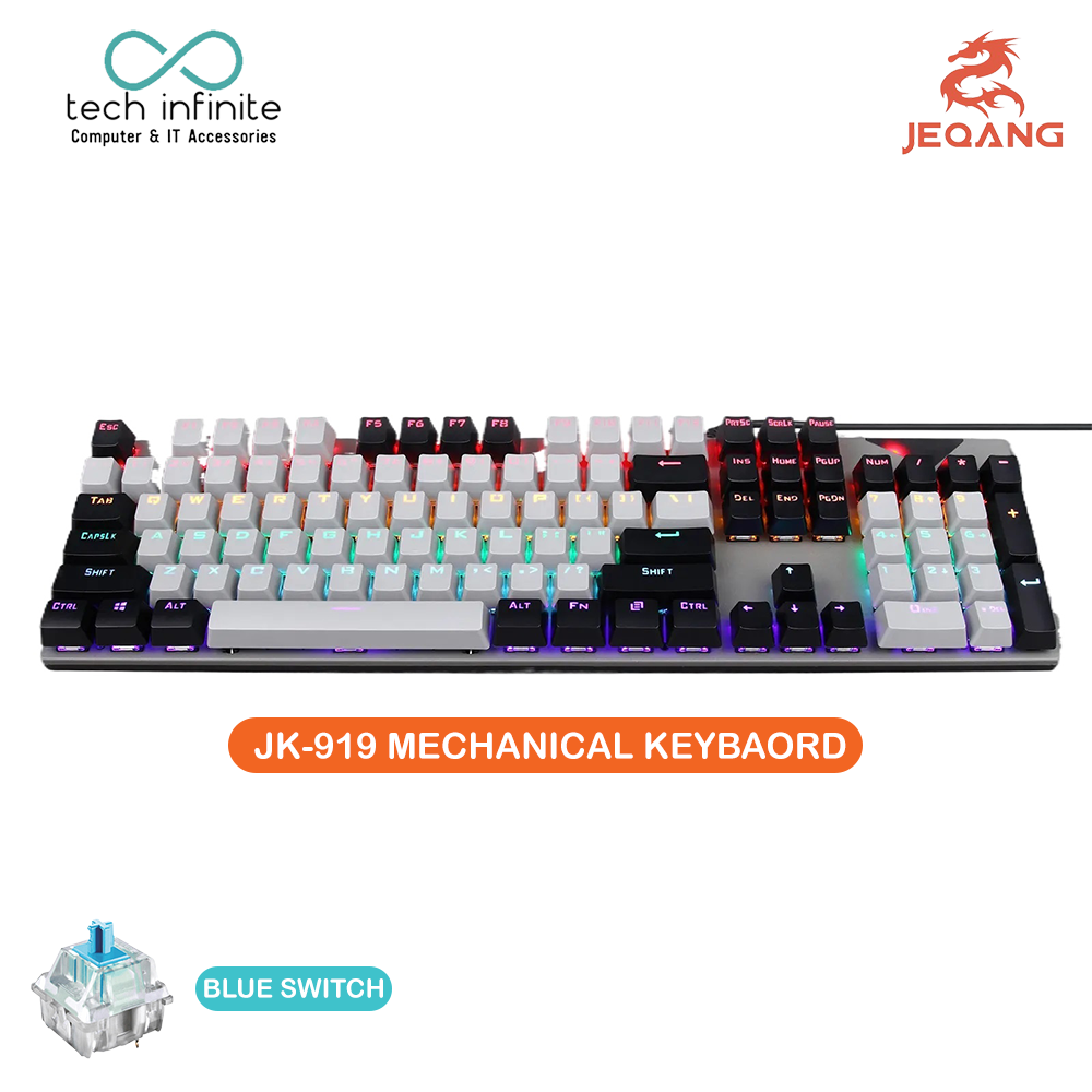 Tech Infinite JK-919 Wired Mechanical Keyboard 104-Key Conflict-Free ...