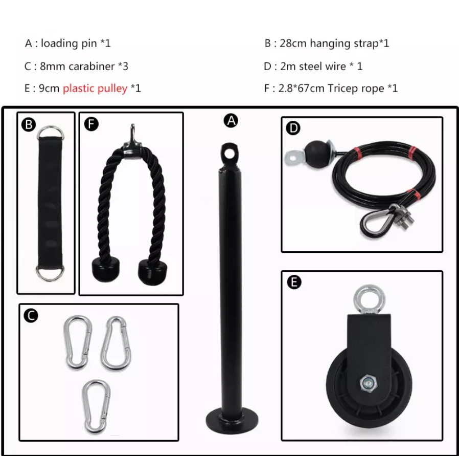 DIY Fitness Lift Pulley Cable System For Home Gym Sports Training ...