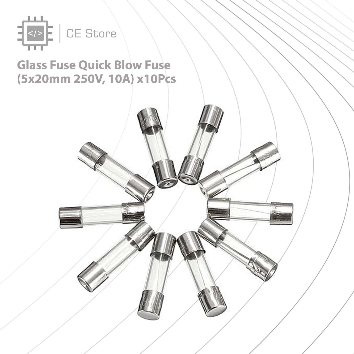 Glass Fuse Quick Blow Fuse 250V x 10Pcs - CE Store | Shop.com.mm