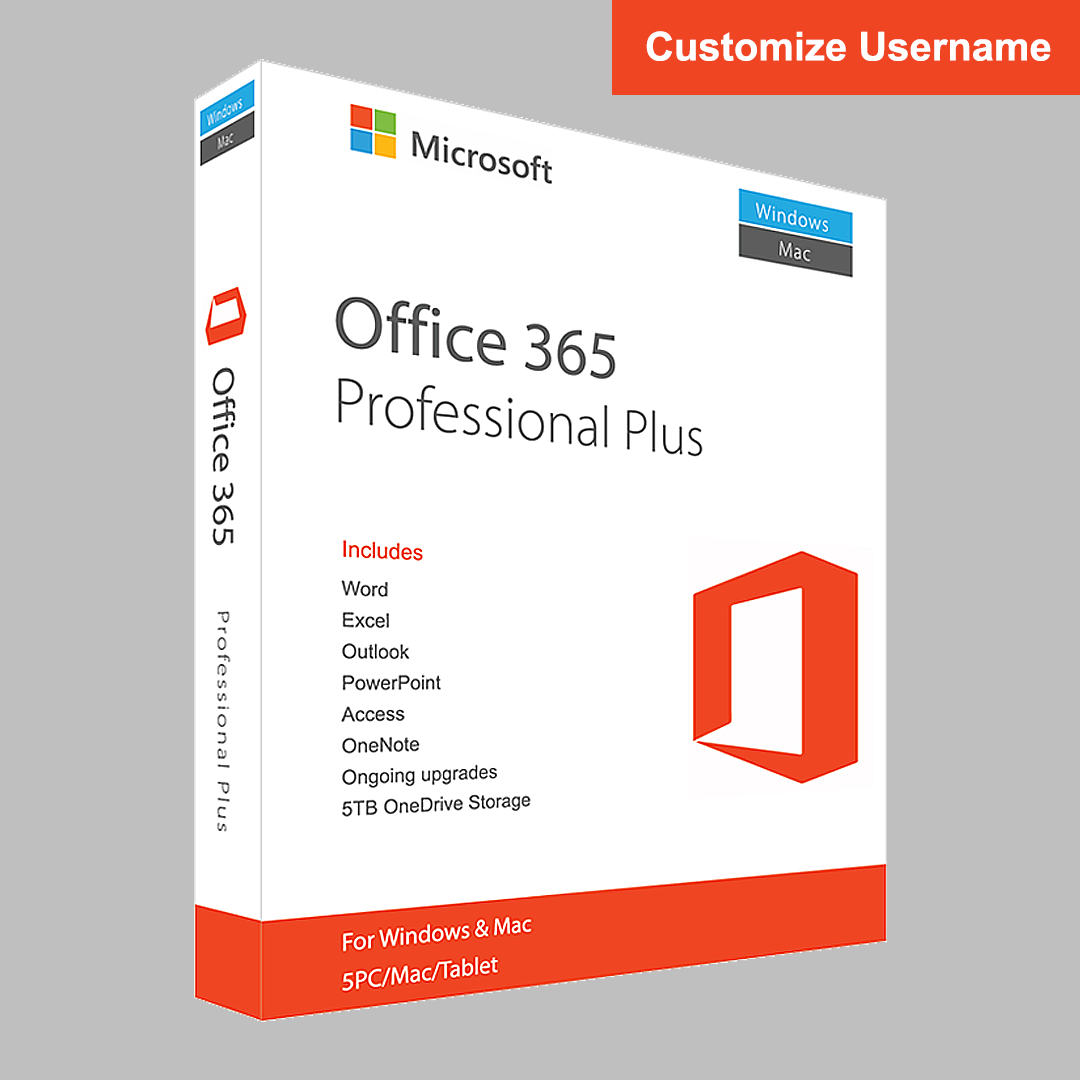 Microsoft Office 365 Account Customize Username ( 5 Devices Lifetime ...