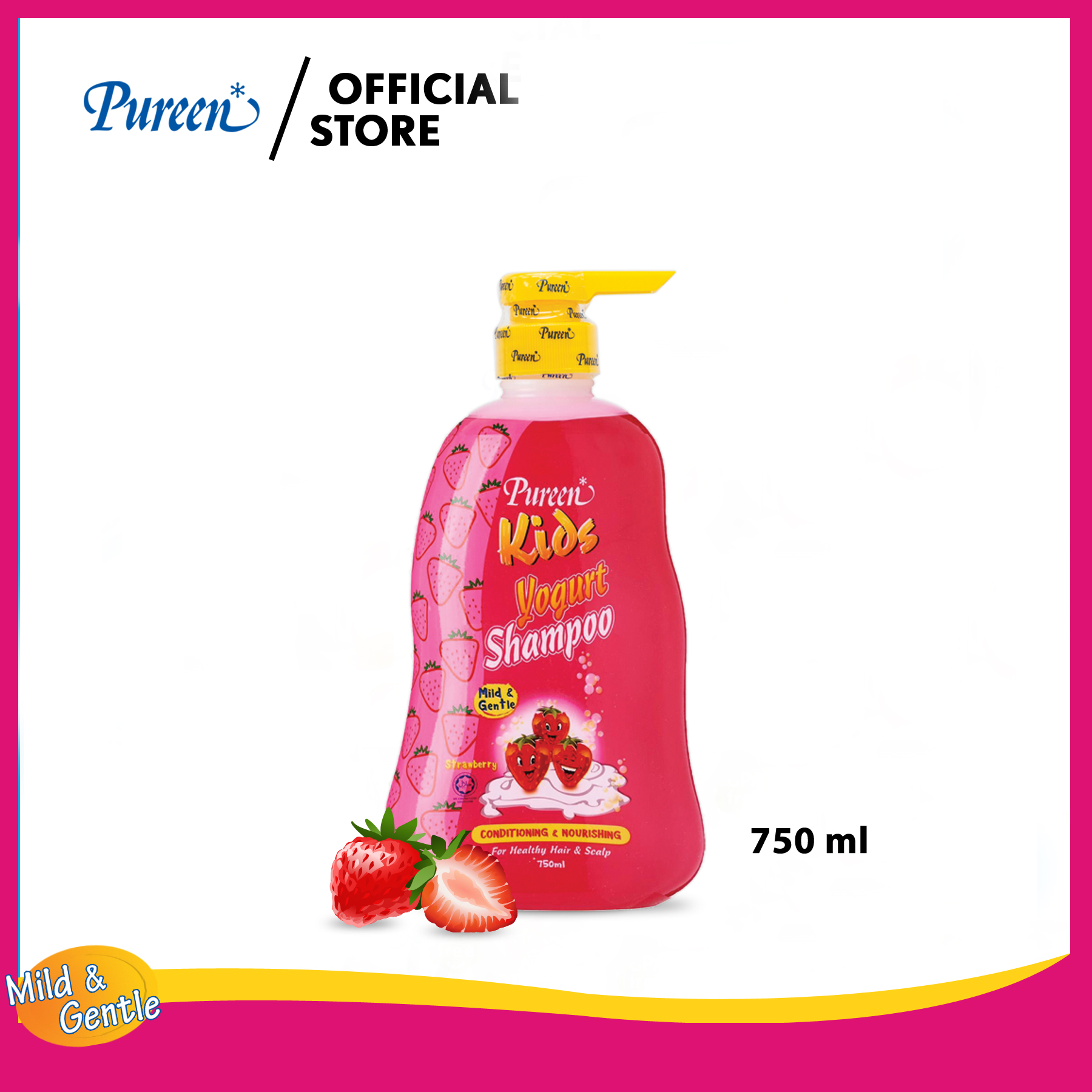 Pureen_Kids Yogurt Shampoo - Strawberry (750 ML) | Shop.com.mm