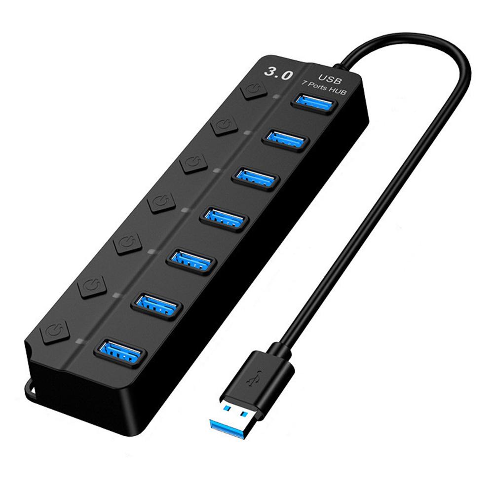 USB Hub Extensions Multi USB 3.0 Hub High Speed 7 Ports LED Splitter ...