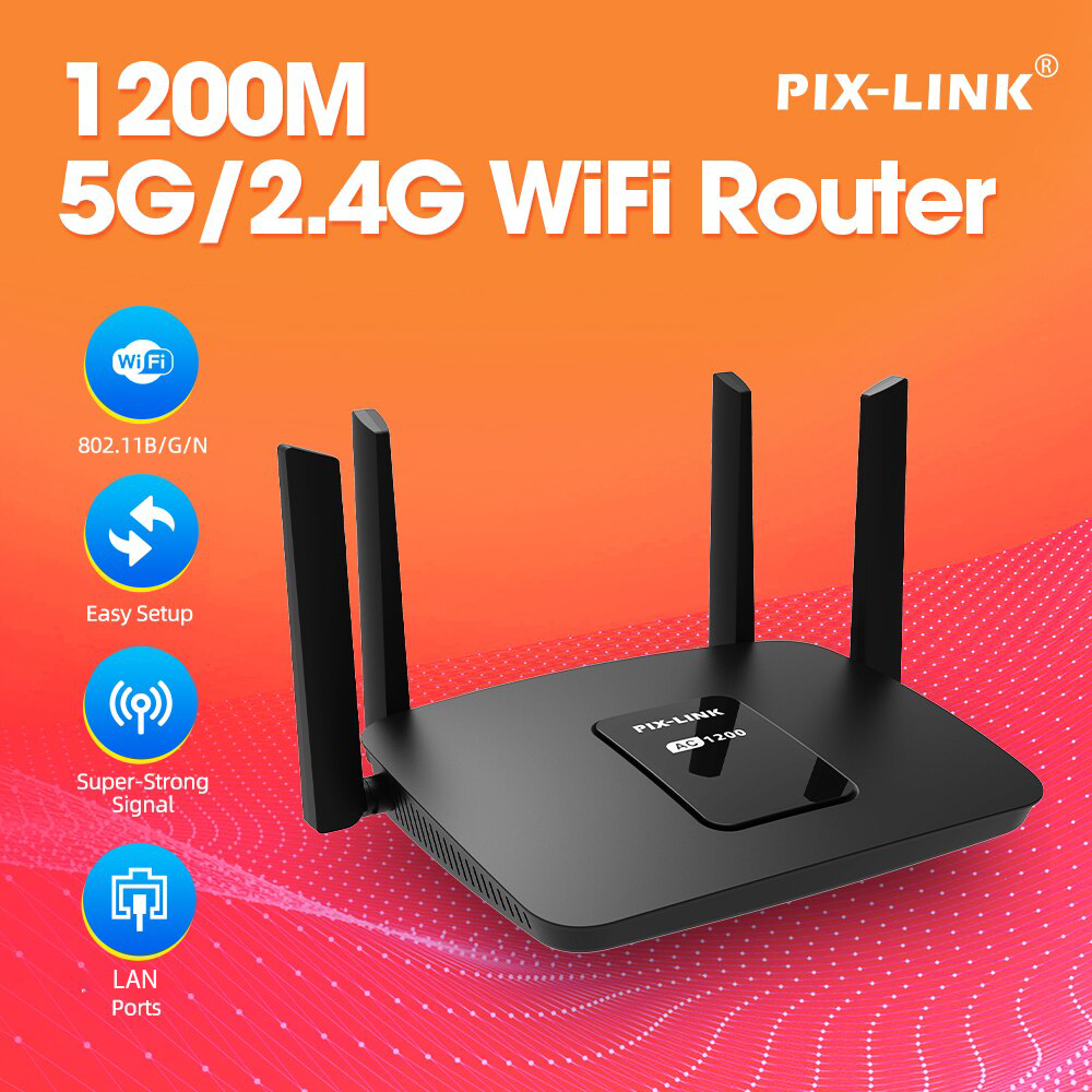 PIXLINK AC1200 Wifi Router Gigabit 2.4G 5.0GHz Dual-Band 1200Mbps ...