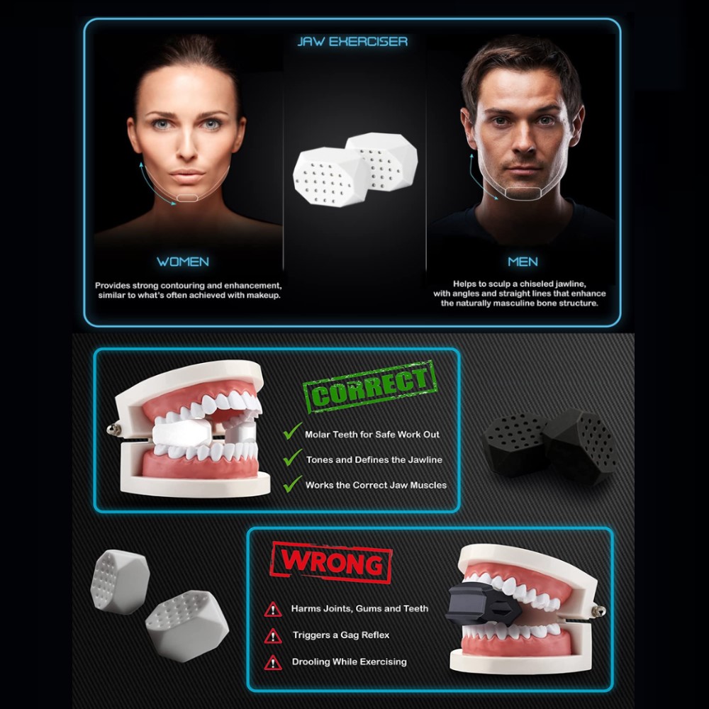 [FC] 30lbs/40lbs/50lbs Jawline Exerciser for Men & Women /Silicone Jaw ...