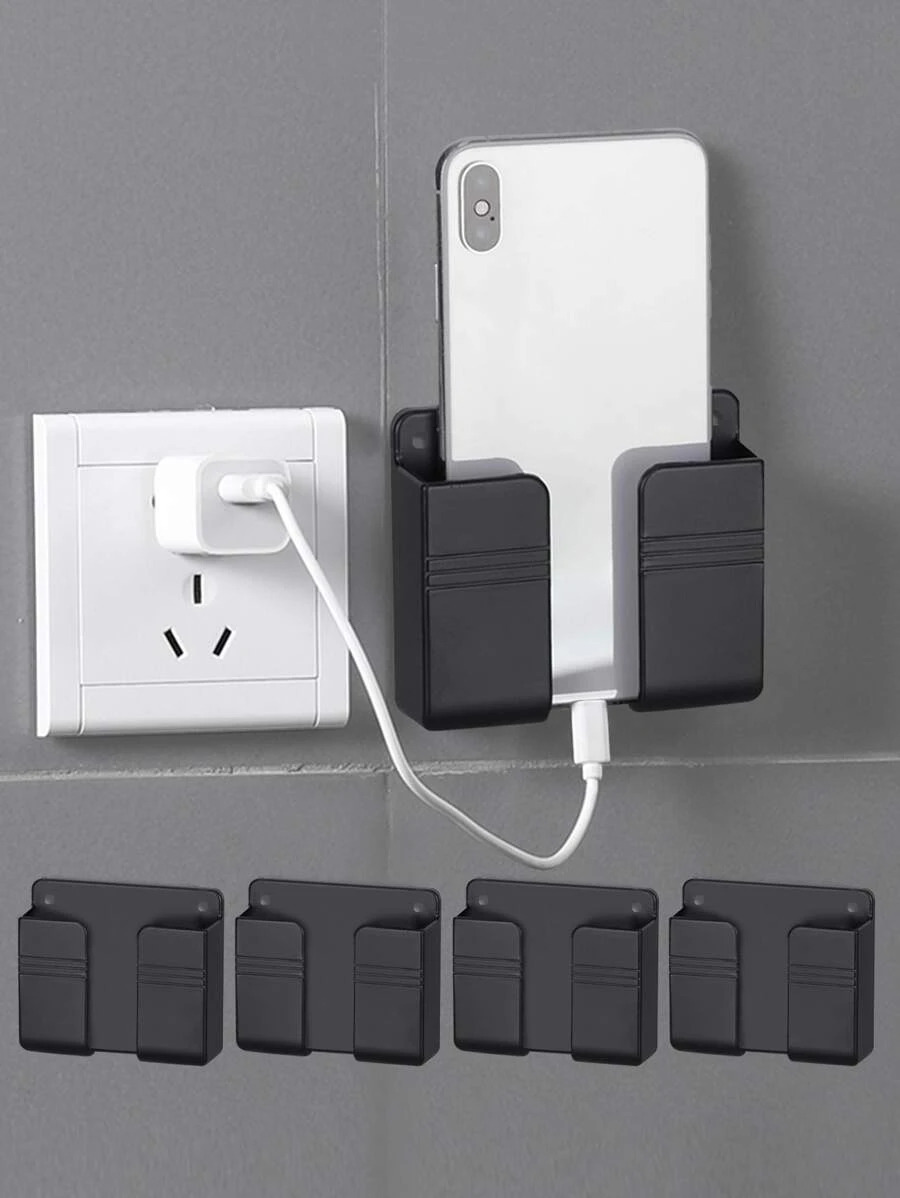 Wall Mount Phone Holder Self-Adhesive Wall Beside Organizer Storage Box ...