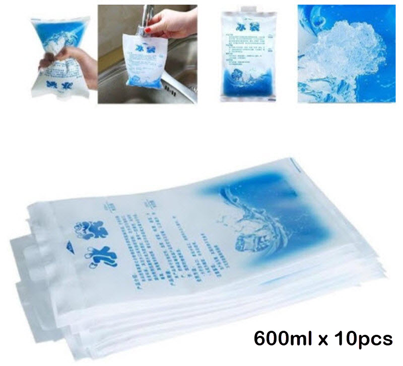 Reusable Ice Pack 10 Pcs, Water Injection Ice Bag, For Food Vegetable ...