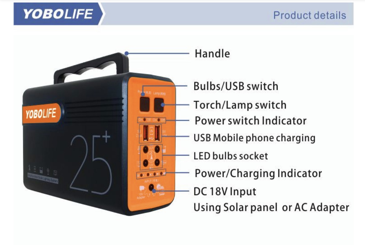 Solar Power Station Portable(YOBOLIFE) | Shop.com.mm