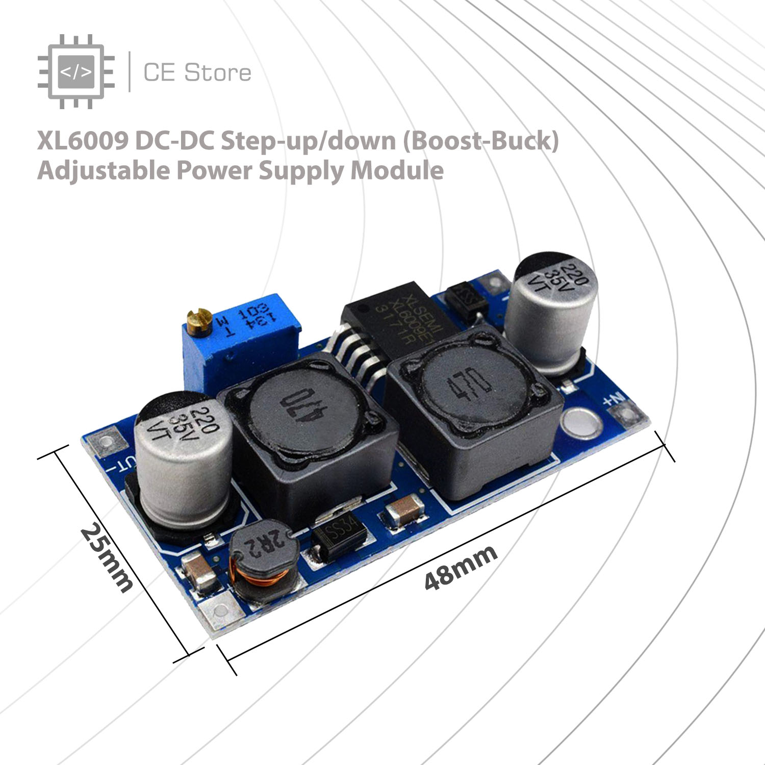 XL6009 DC-DC Step-up/down (Boost-Buck) Adjustable Power Supply Module - CE Store | Shop.com.mm