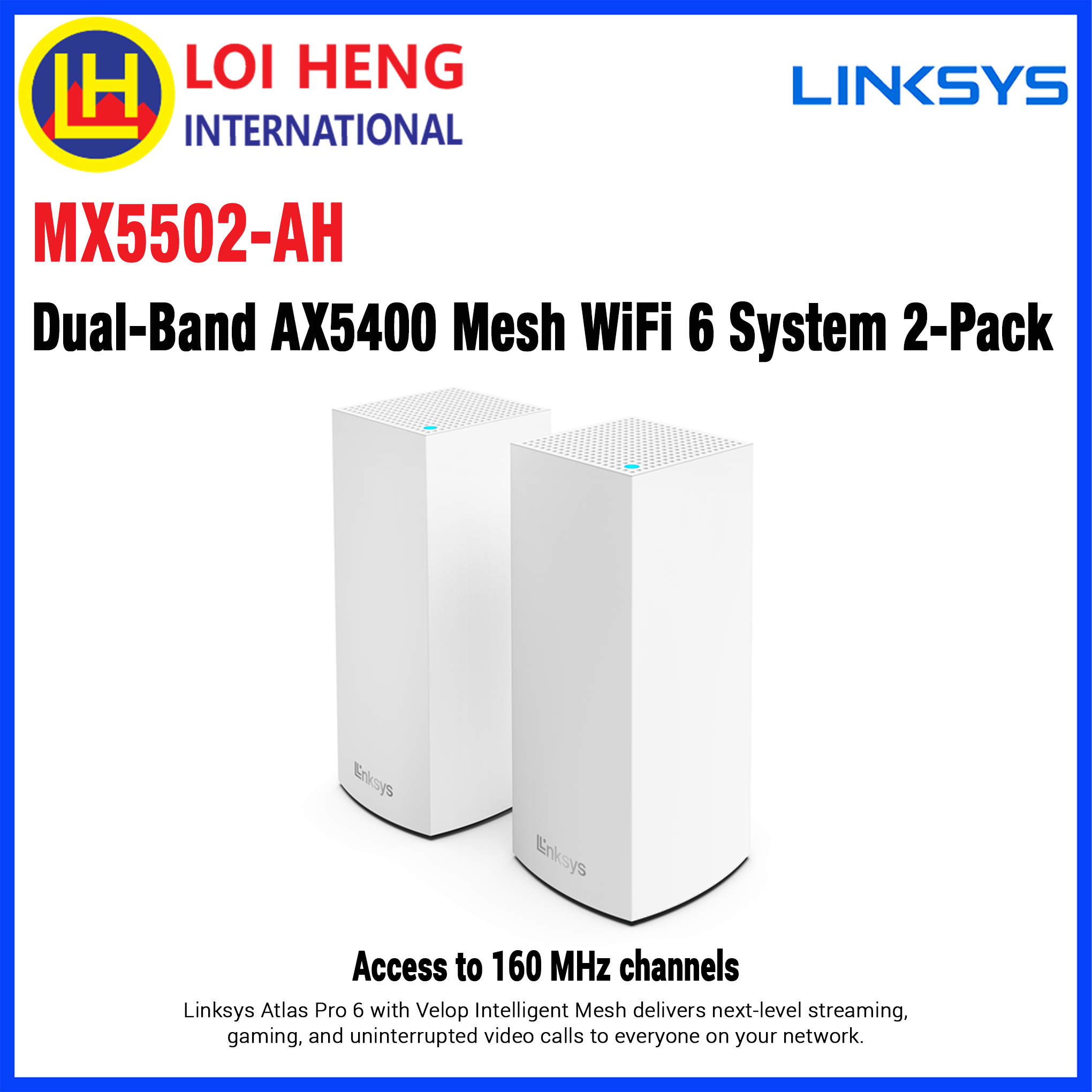 Linksys MX5502 Atlas Pro 6 Wi-Fi 6 Dual-Band Mesh System (2 Pack ...