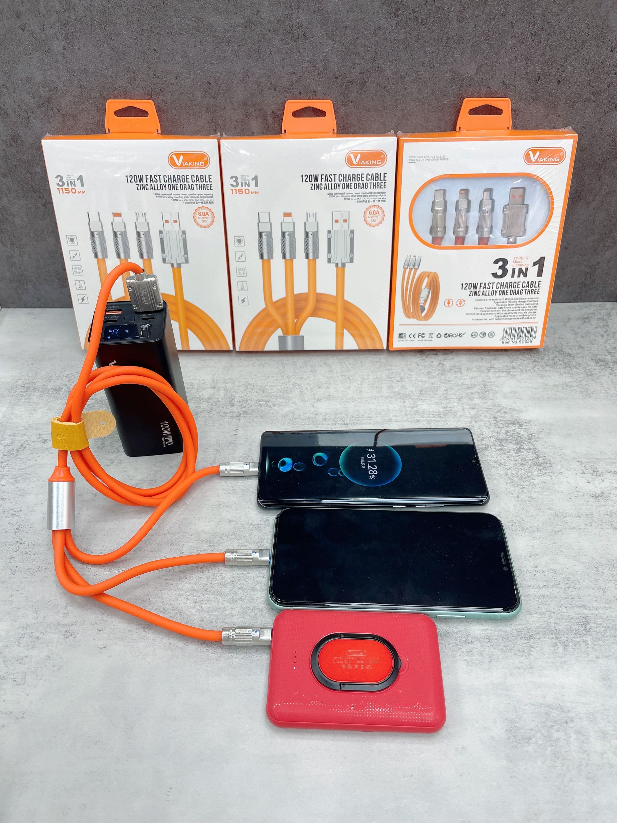 120W fast charge cable 3 in 1 (Magnetic Charging Cable 120W Fast Charge ...