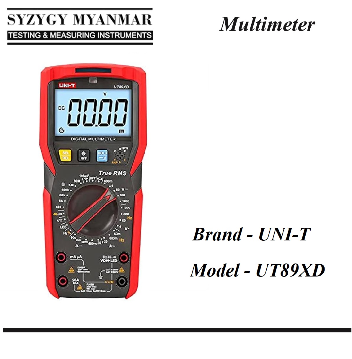 UNI-T UT89XD Digital Multimeter (1000V,20A,True RMS, ±0.5%) | Shop.com.mm