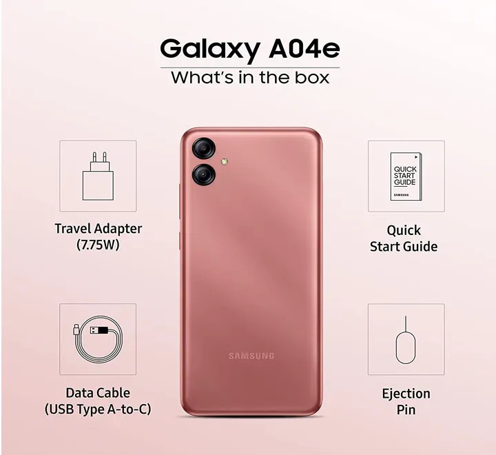 SAMSUNG GLAXY A04e CPU Speed2.3GHz, 1.8GHz Available three colours (6.5 ...