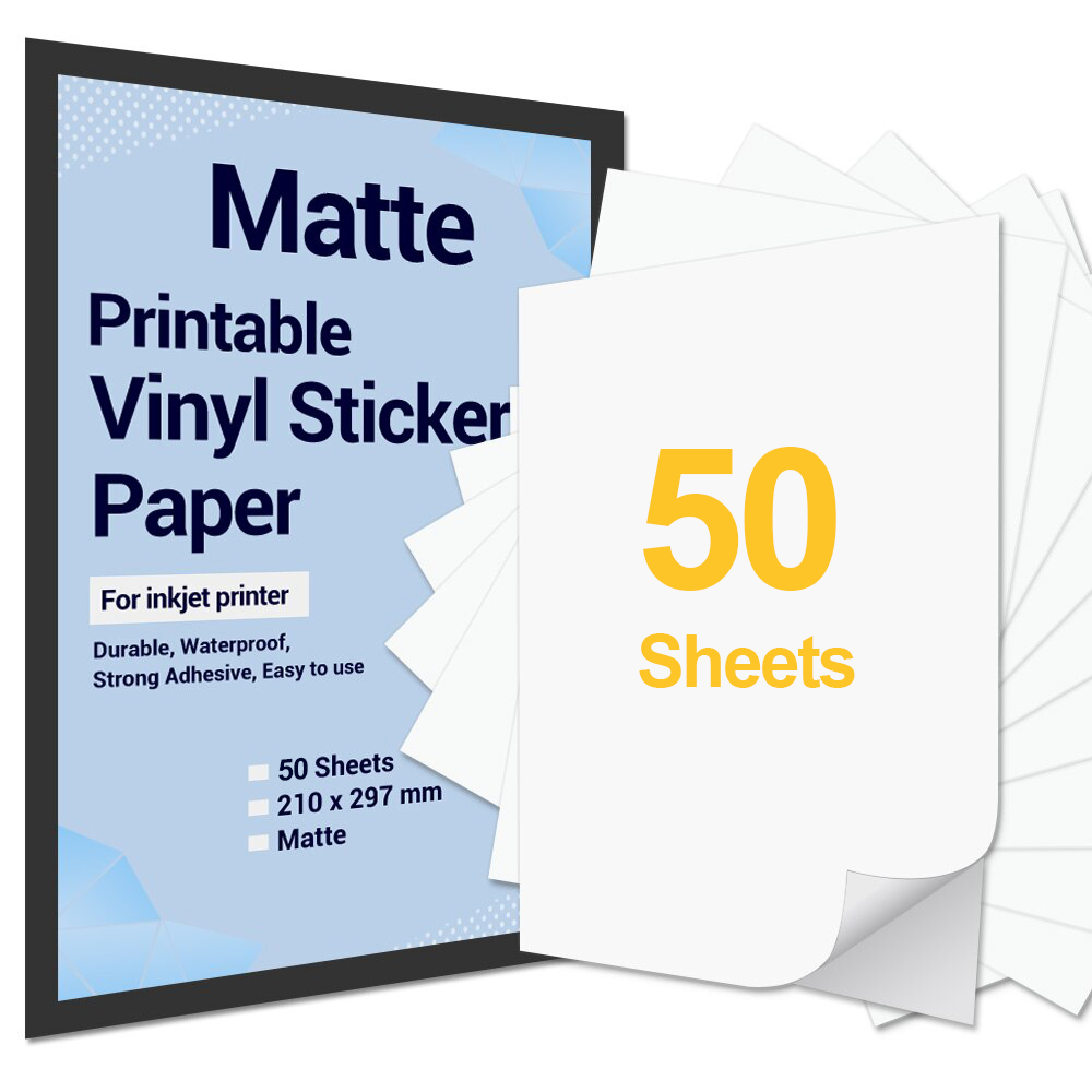 White Matte | Inkjet Waterproof Vinyl Sticker Paper | Comparable to ...