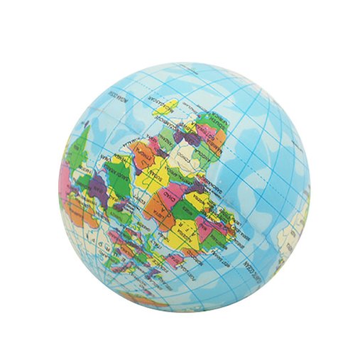 World Map Earth Globe Soft Squeeze Foam Sponge Ball Hand Wrist Exercise ...