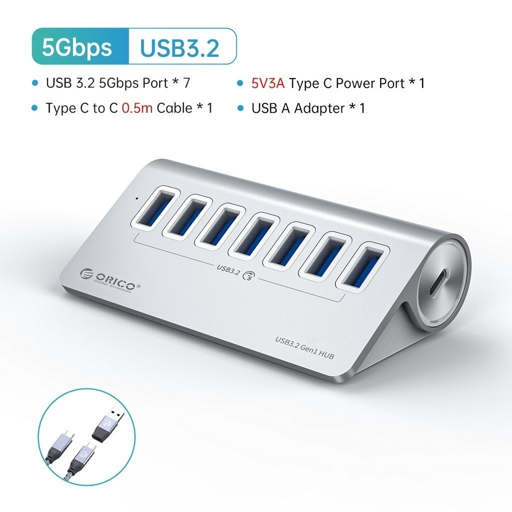 (Preorder) ORICO M3U USB3.0 to Type-C 10Gbps High Speed 7 Ports PD 60W ...