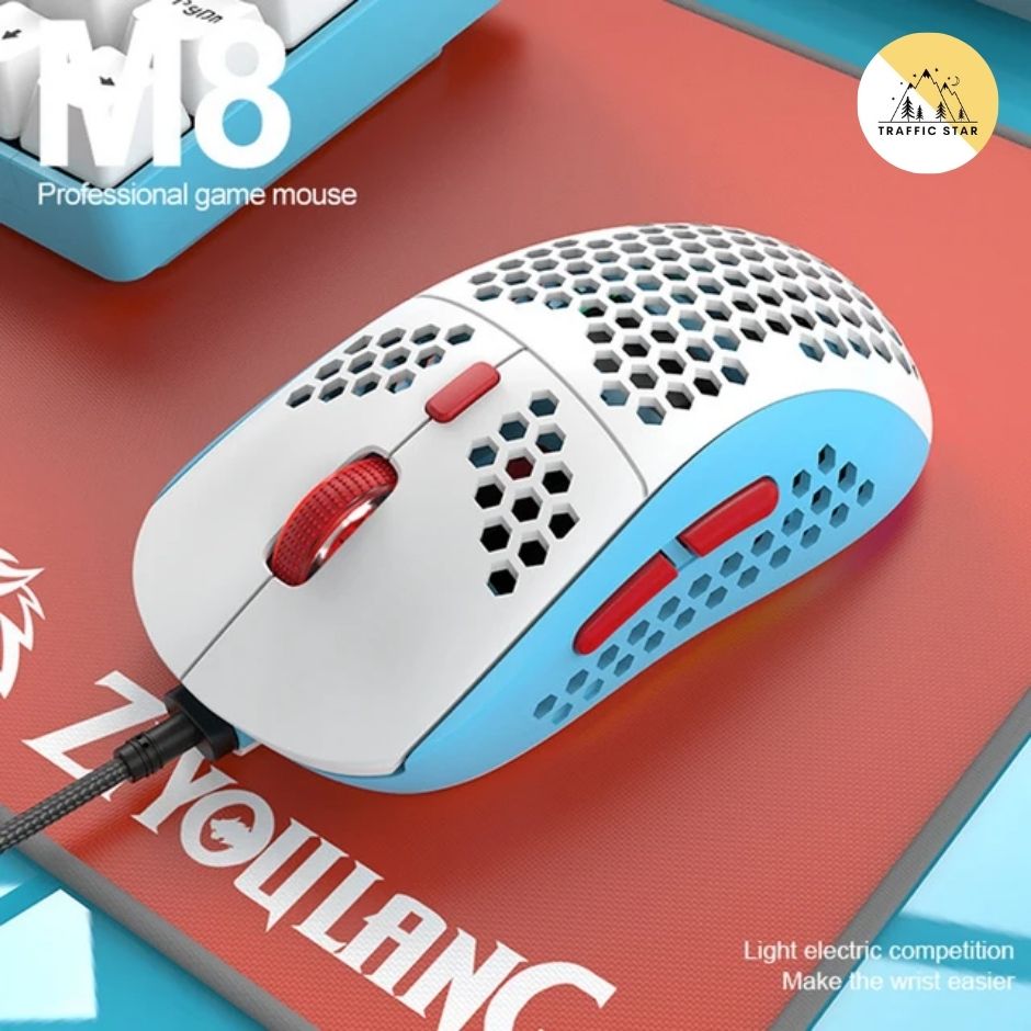 M8 Mouse Lightweight RGB Light Adjustable DPI Backlit Wired Mouse ...