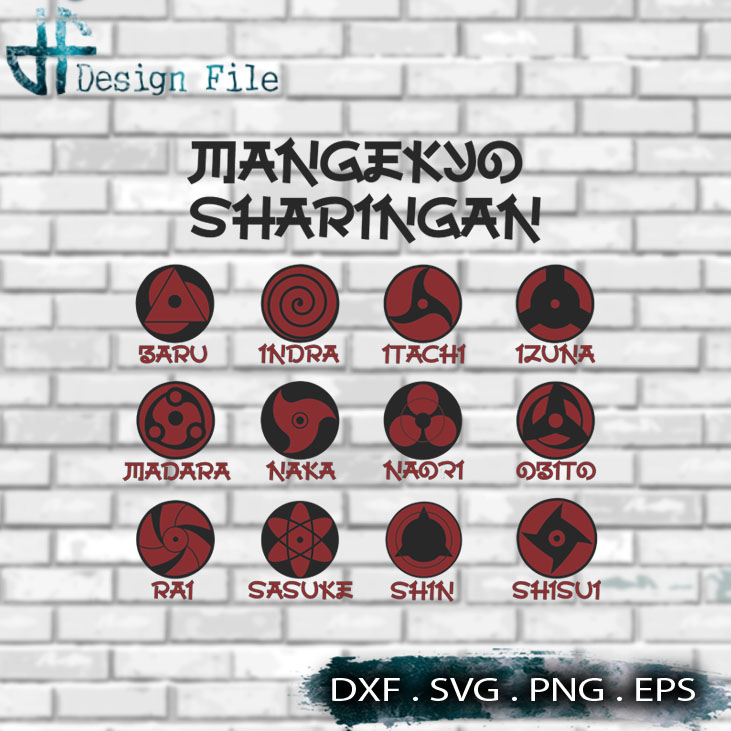 [ SVG, DXF, EPS, PNG ] 12 Vectors of Anime Sharingan Eyes Detail ...