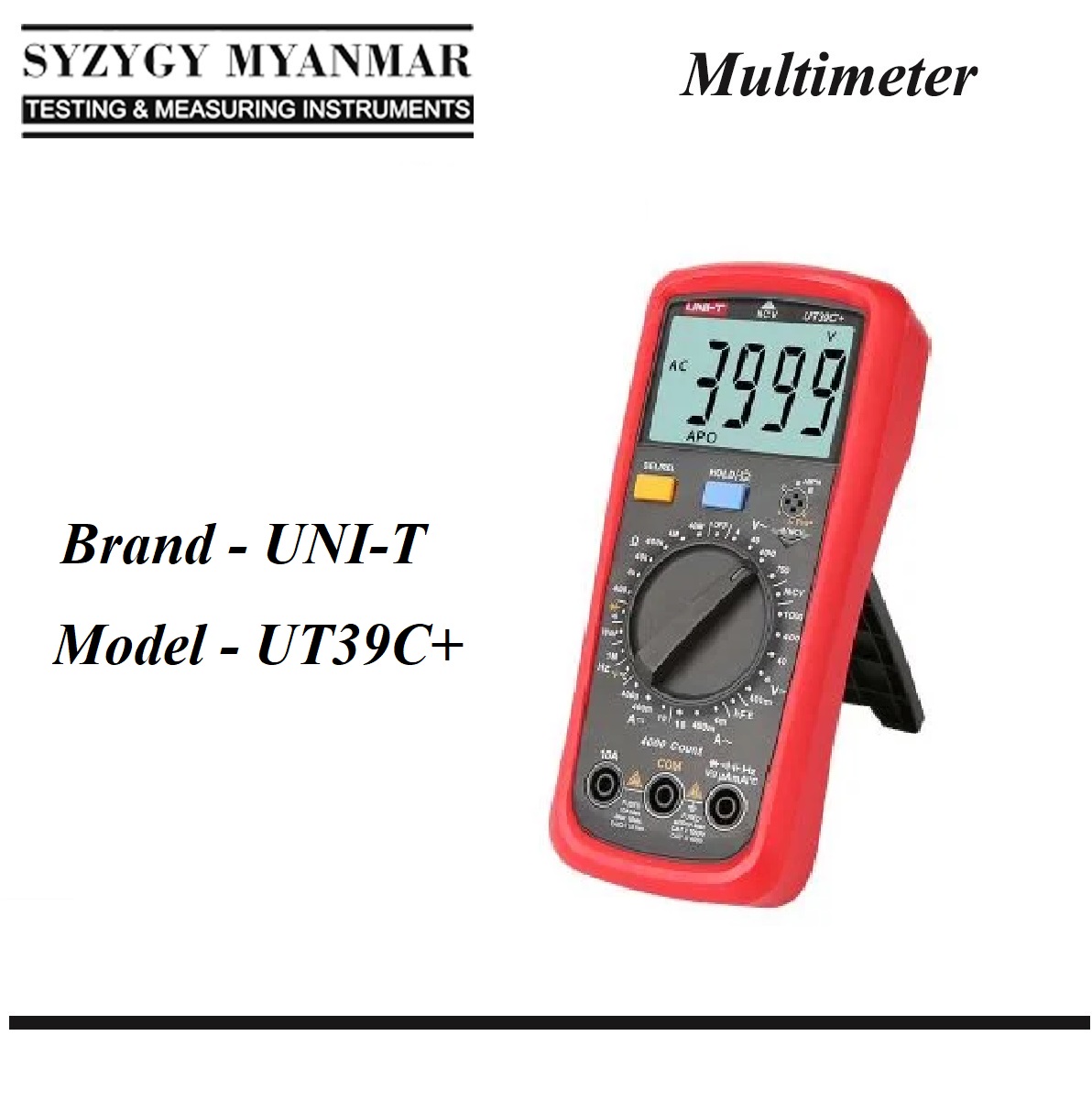 UNI-T UT39C+ Digital Multimeter (1000V,10A, ±0.5%) | Shop.com.mm