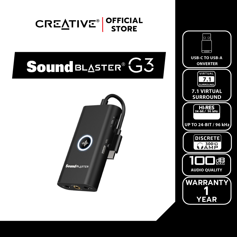 (Preorder) CREATIVE SOUND CARD Sound Blaster G3 External USB Sound Card ...