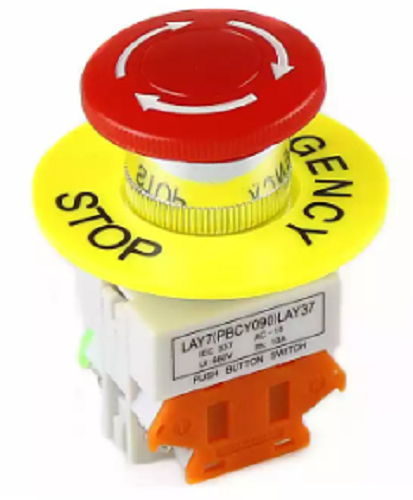 22mm 1NO 1NC DPST Emergency Stop Push Button Switch AC 220V 10A Switch ...