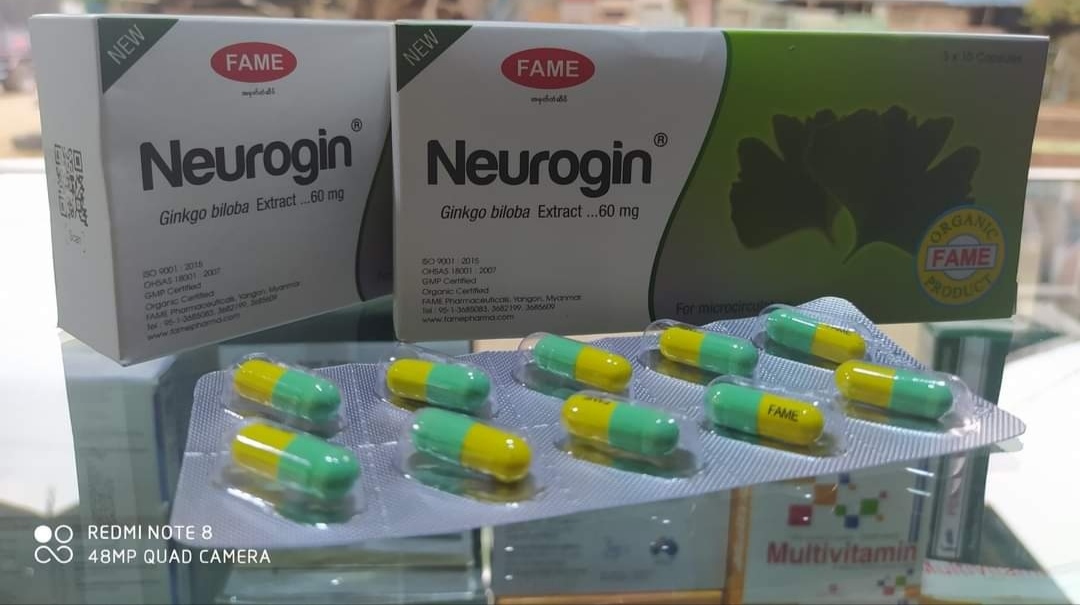 Fame Neurogin , Fame အာရုံ ကြောဆေး ( 30 Capsules ) , For ...
