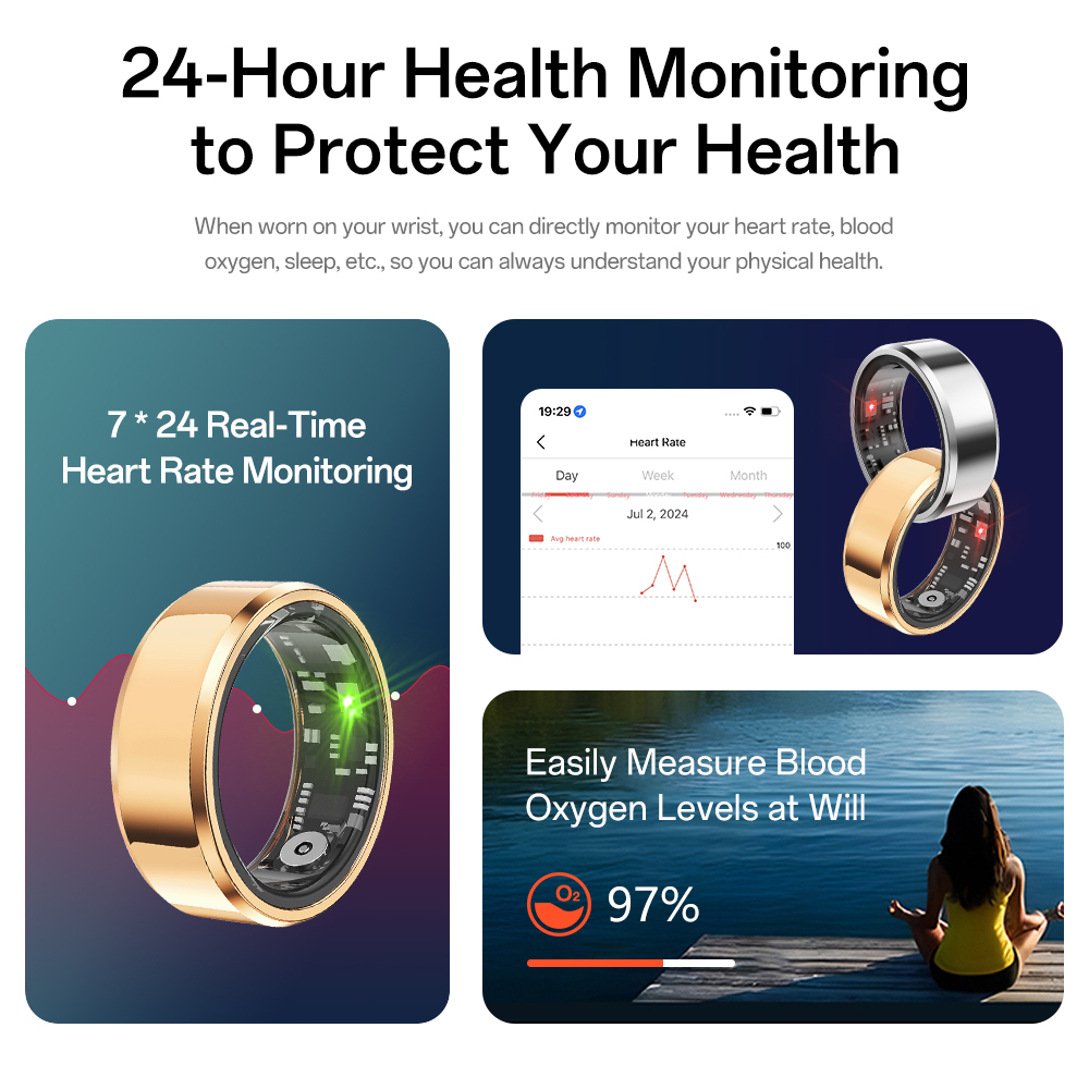 (Preorder) Aolon Smart Ring New Smart Health Ring With Heart Rate ...
