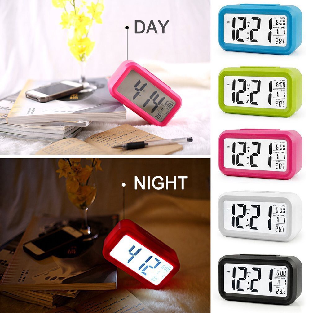 Smart Optical Control LCD Clock with Automatic Sensor Backlight, Snooze ...
