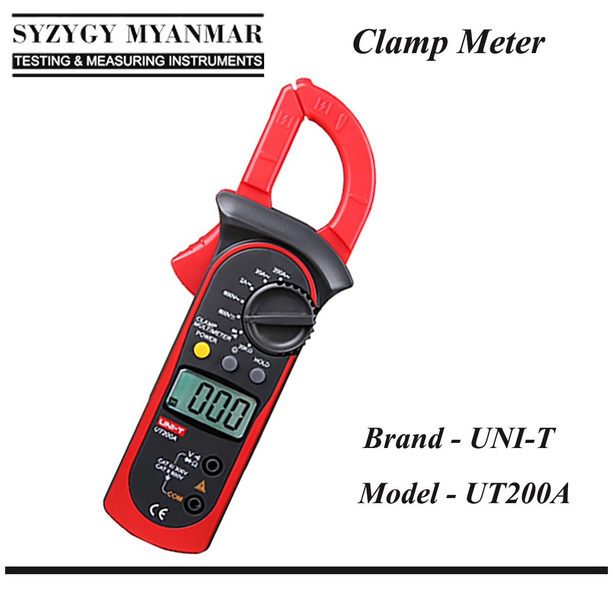 UNI-T UT200A Digital Clamp Meter (AC 200A) | Shop.com.mm