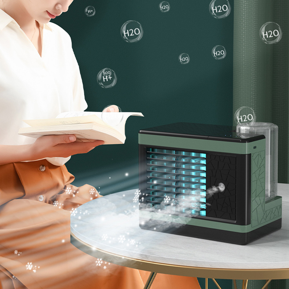 Mini air cooler office desktop portable humidification spray air cooler ...