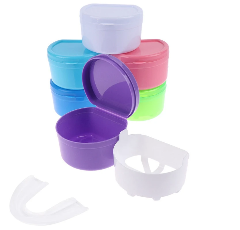 Brace Container Plastic Box Denture Bath Box with Strainer အံကပ်Brace ...