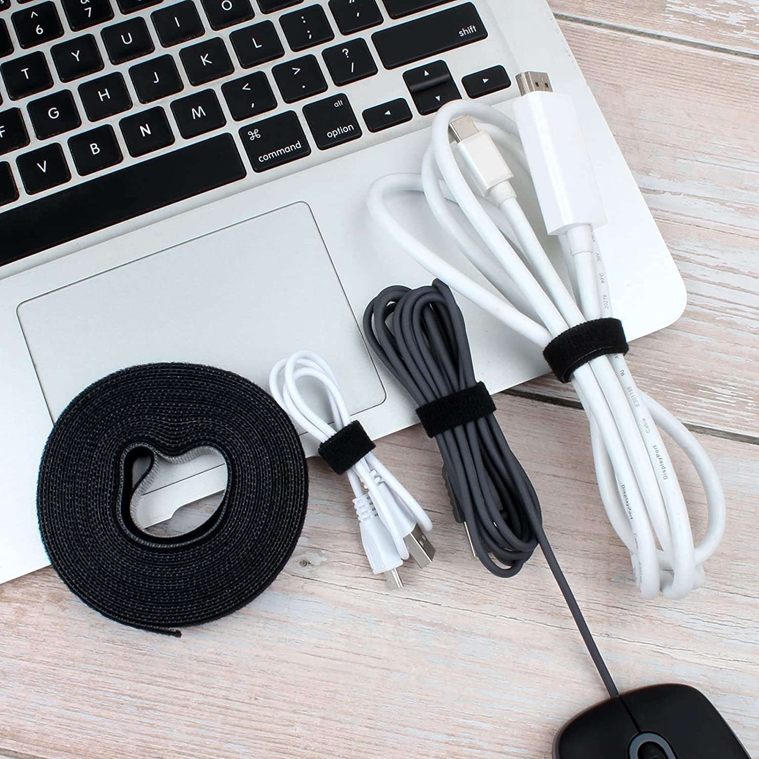 Grip 10 Black 10mm Hook & Loop Cut to Size Cable Management Tie ...