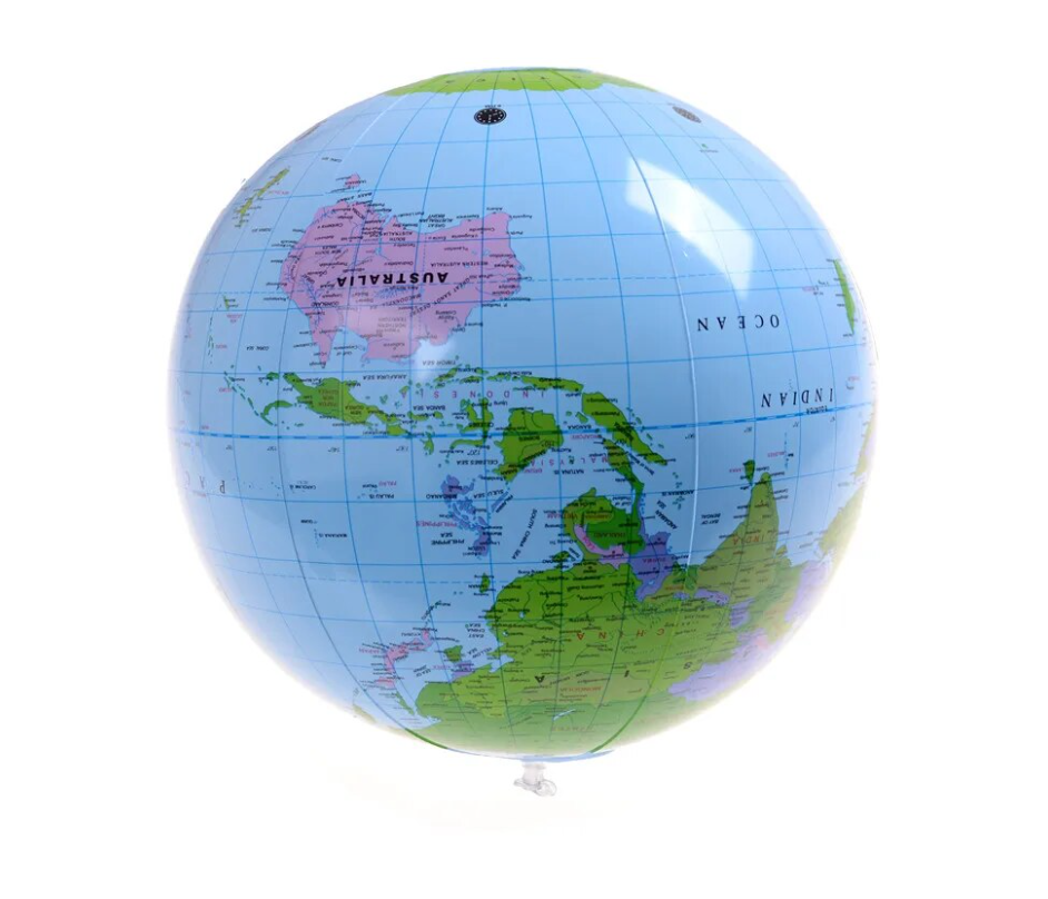 Geography Globe World Map Teaching Aid Inflatable Balloon Learning Tool ...