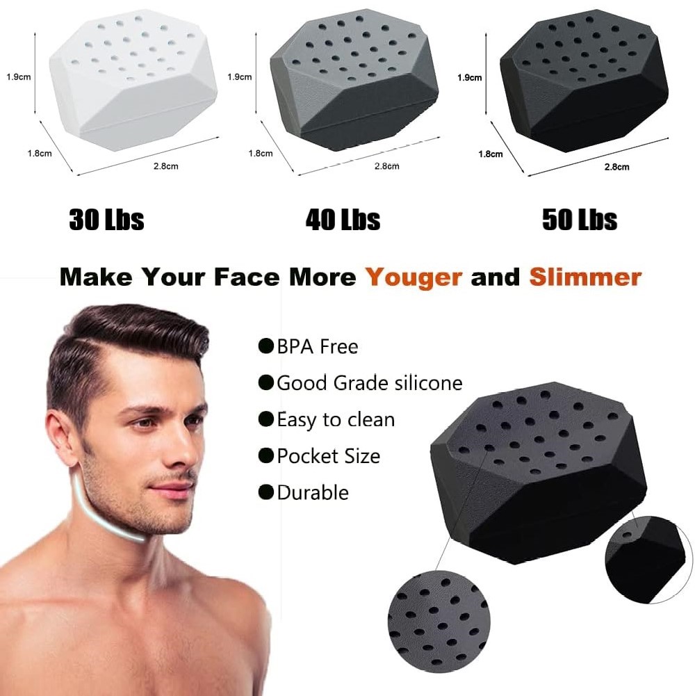 [FC] 30lbs/40lbs/50lbs Jawline Exerciser for Men & Women /Silicone Jaw ...