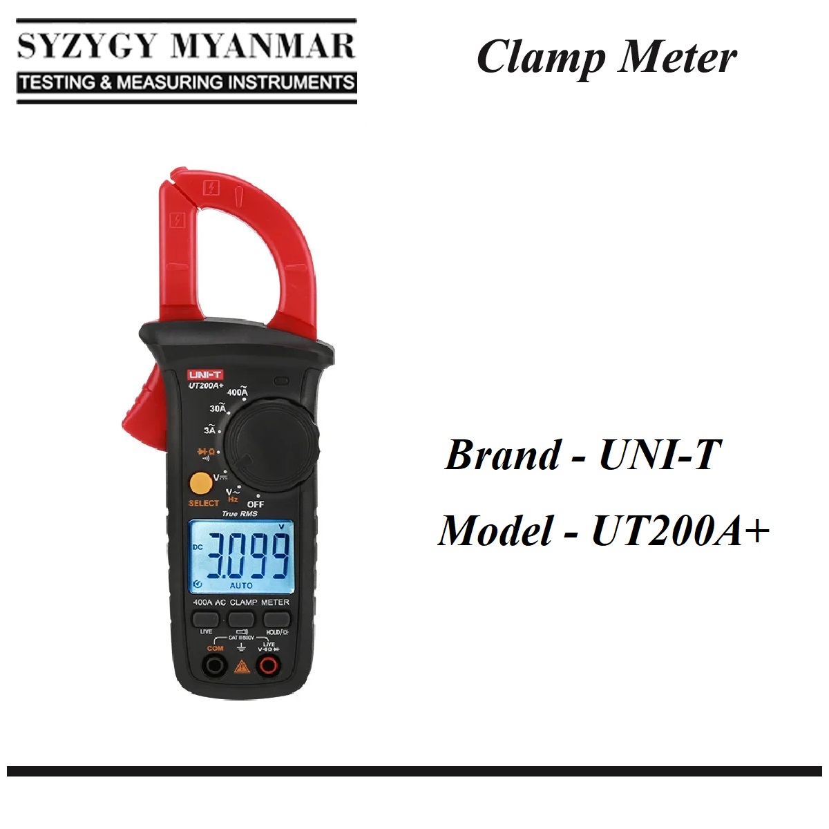 UNI-T UT200A+ Digital Clamp Meter (3A~600A, True RMS) | Shop.com.mm