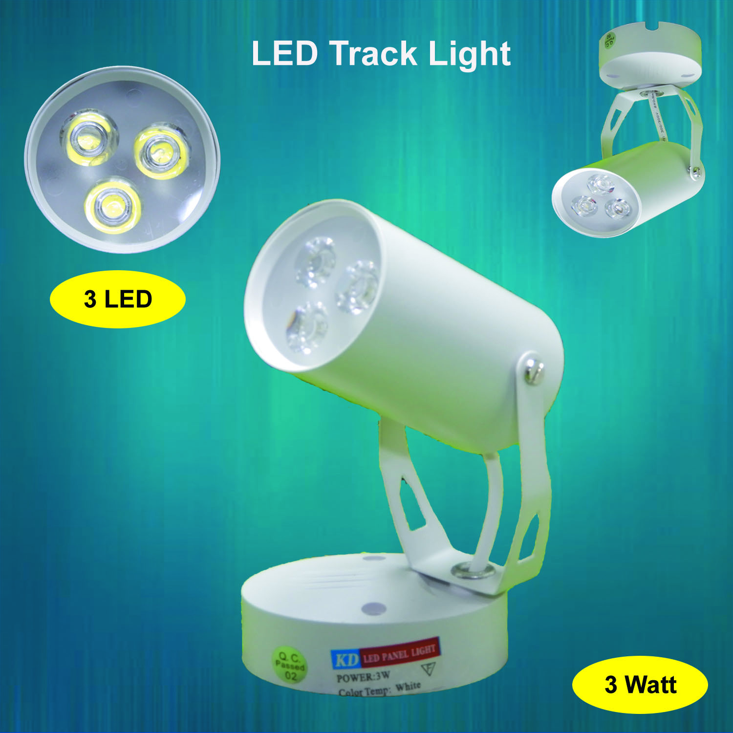 Adjustable Decorative Track LED Light with 3 LED Bulbs | Shop.com.mm