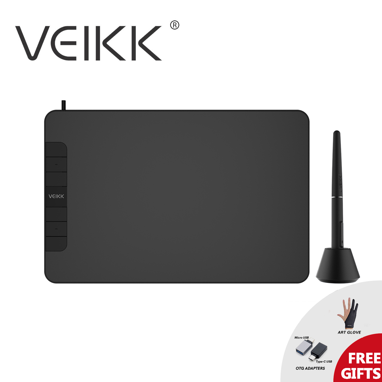 VEIKK VK640 6 x 4 inch Professional OSU Tablet Digital Drawing Writing ...
