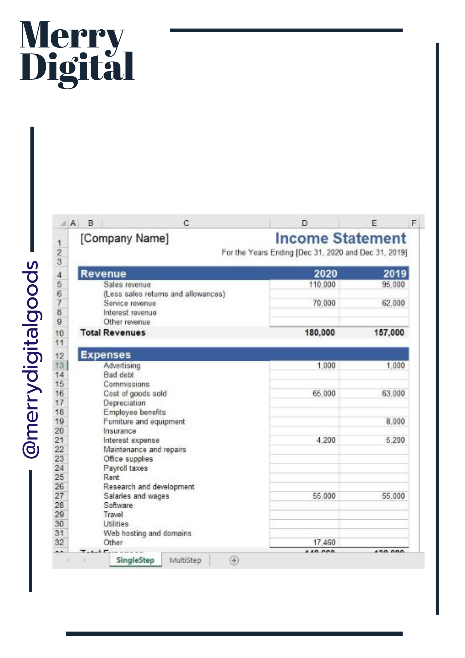 Income Statement Excel Template / Contoh Template Excel Penyata ...