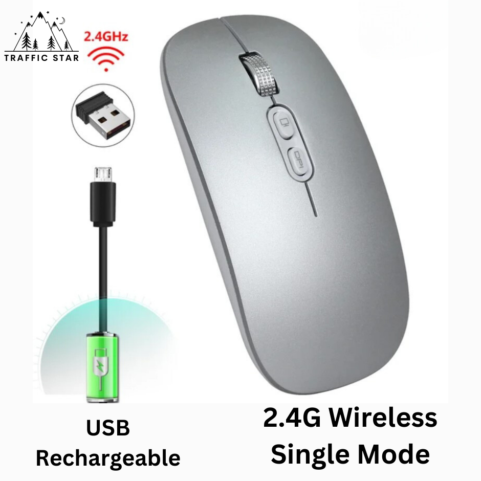 M103 Wireless Silent Mouse Built in Battery Rechargeable DPI Adjustable ...