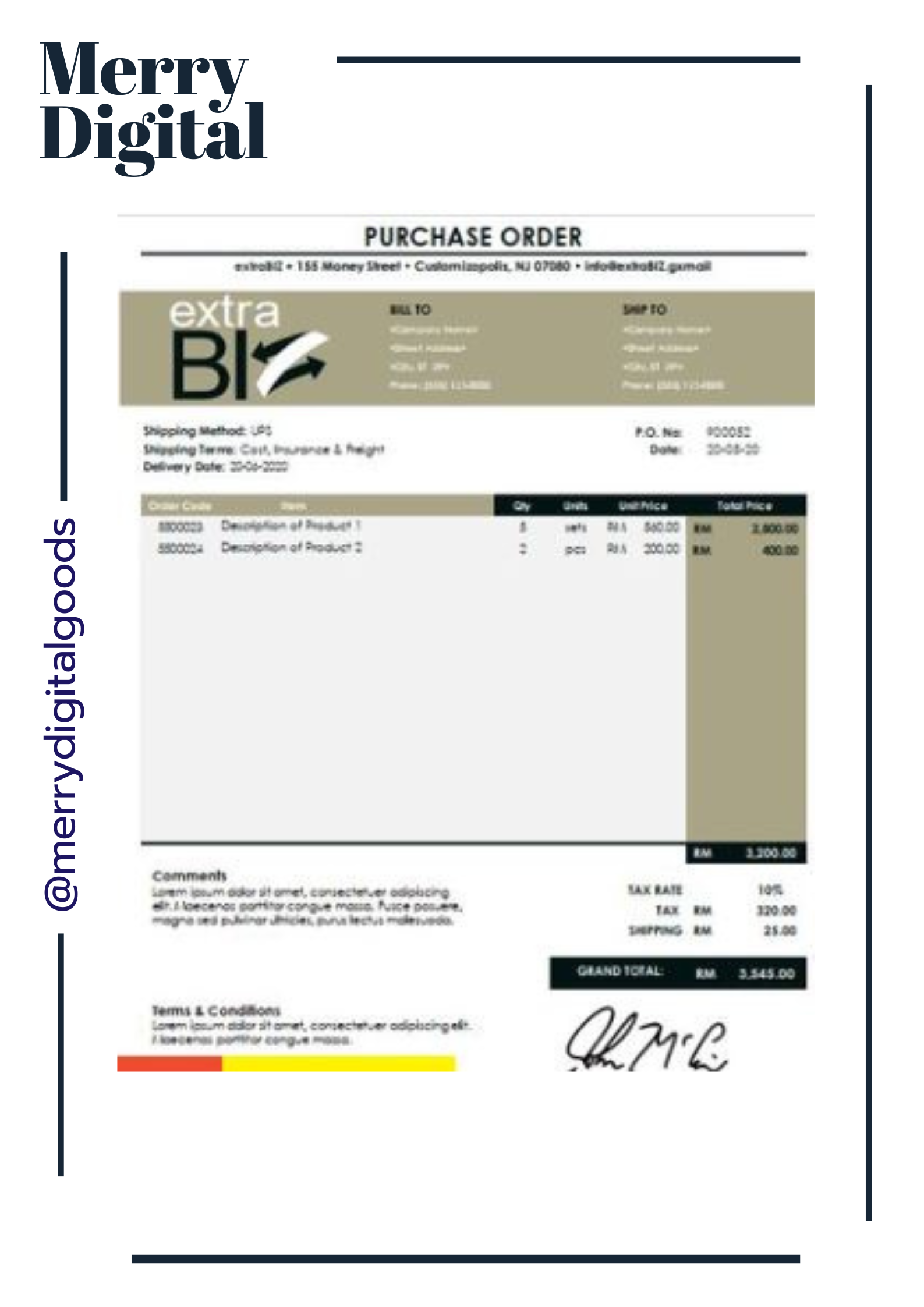 Purchase Order (PO06) Excel Template With Shift / Template Excel ...