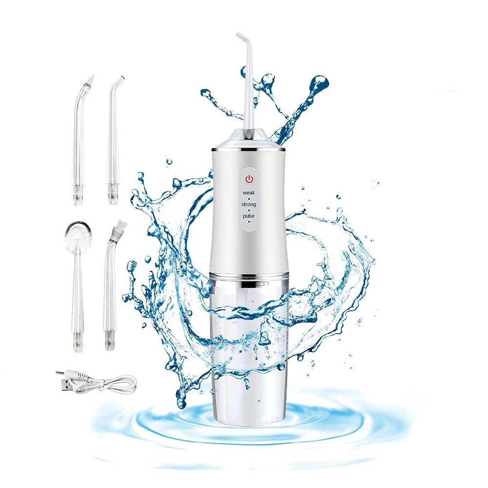 Water Flosser Cordless Teeth Cleaner 3 Modes Dental Flossers with 4 ...