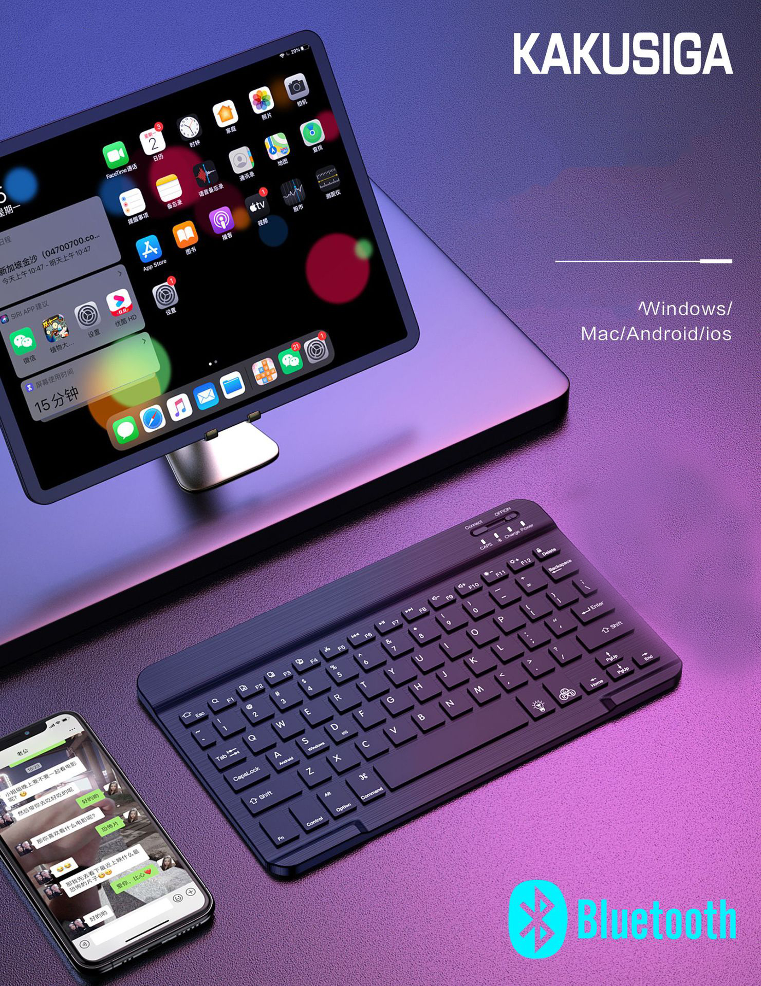 KAKUSIGA 10 inch wireless bluetooth mini keyboard | Shop.com.mm