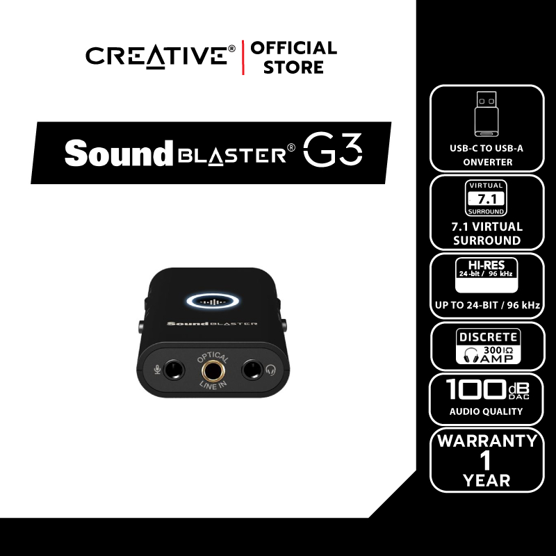 (Preorder) CREATIVE SOUND CARD Sound Blaster G3 External USB Sound Card ...