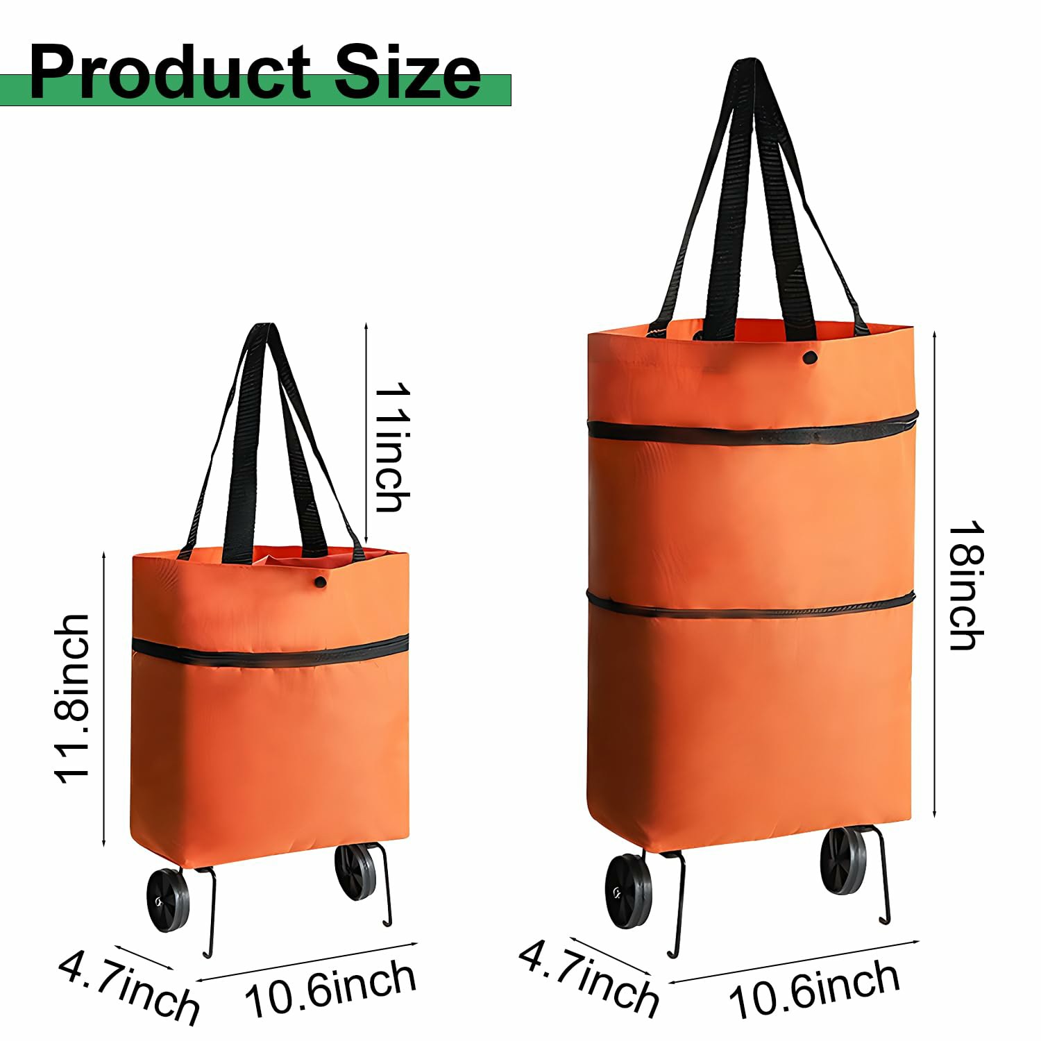 Collapsible Trolley 16 Gallon Capacity Bags Folding Shopping Bag with ...